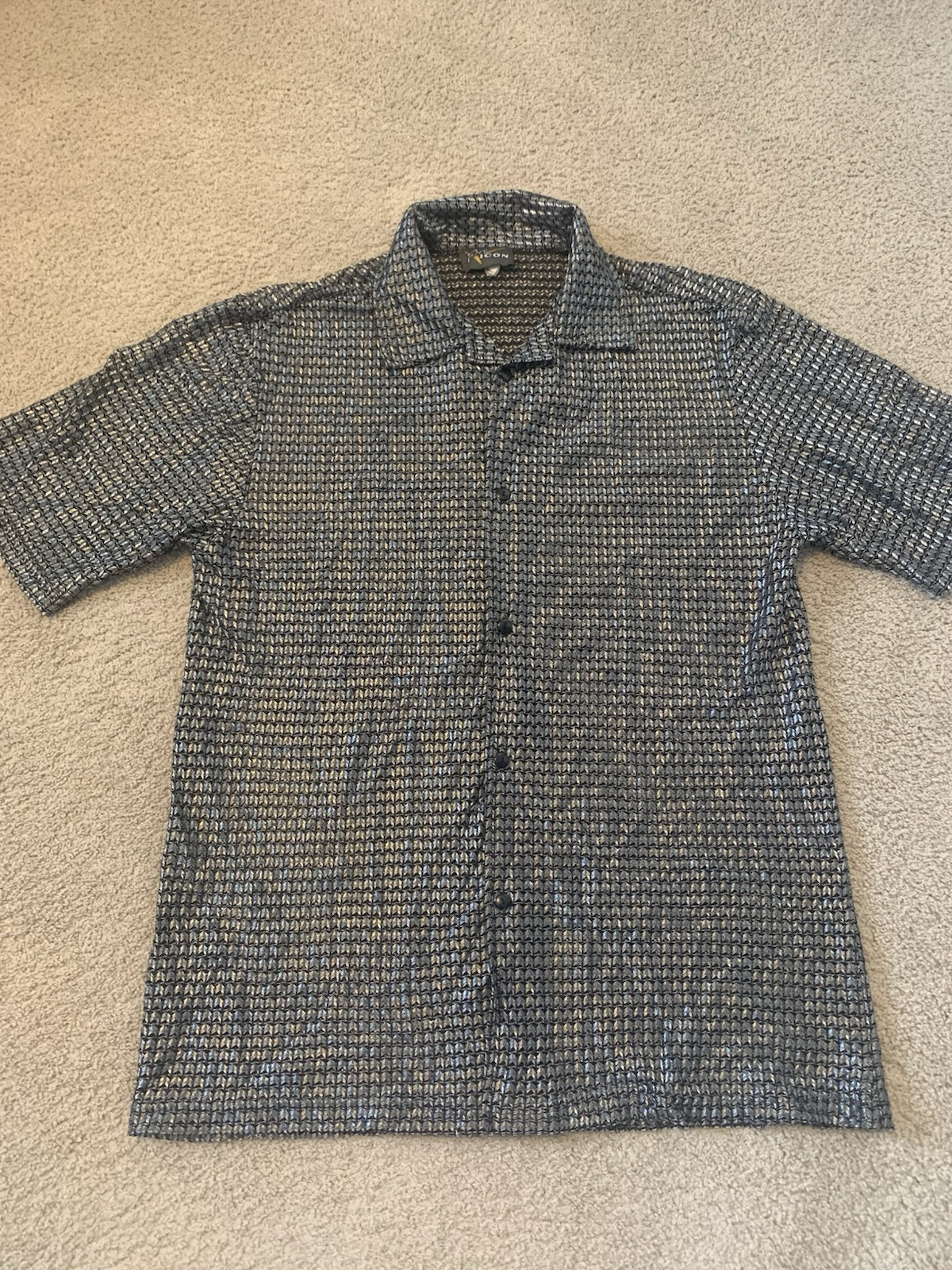 Vintage Metallic Mesh Button Up Cyber Goth Rave Shirt… - Gem