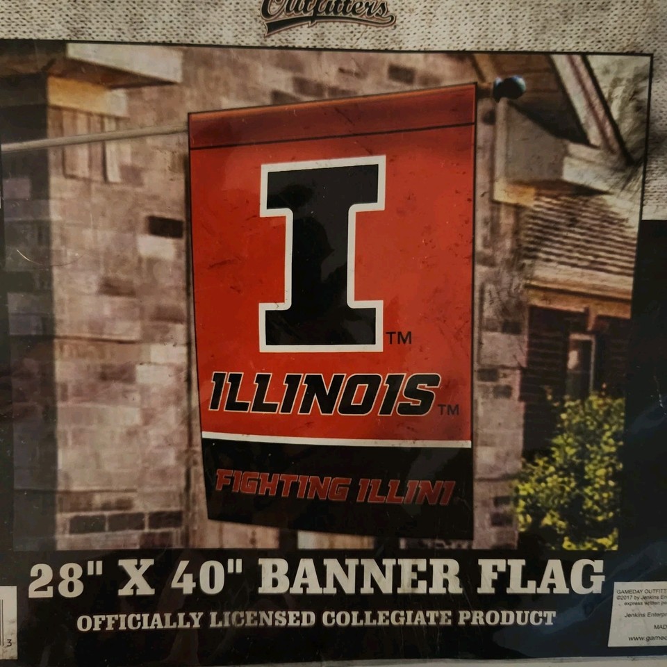 Illinois Fighting Illini 2 Sided Premium House Flag Banner 28" x 40 ...