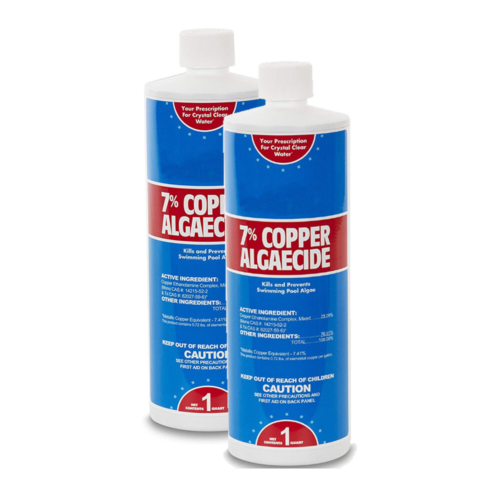 RX Clear Swimming Pool 7 Copper Algaecide Algae Chemical 2 X 1 Quart ...