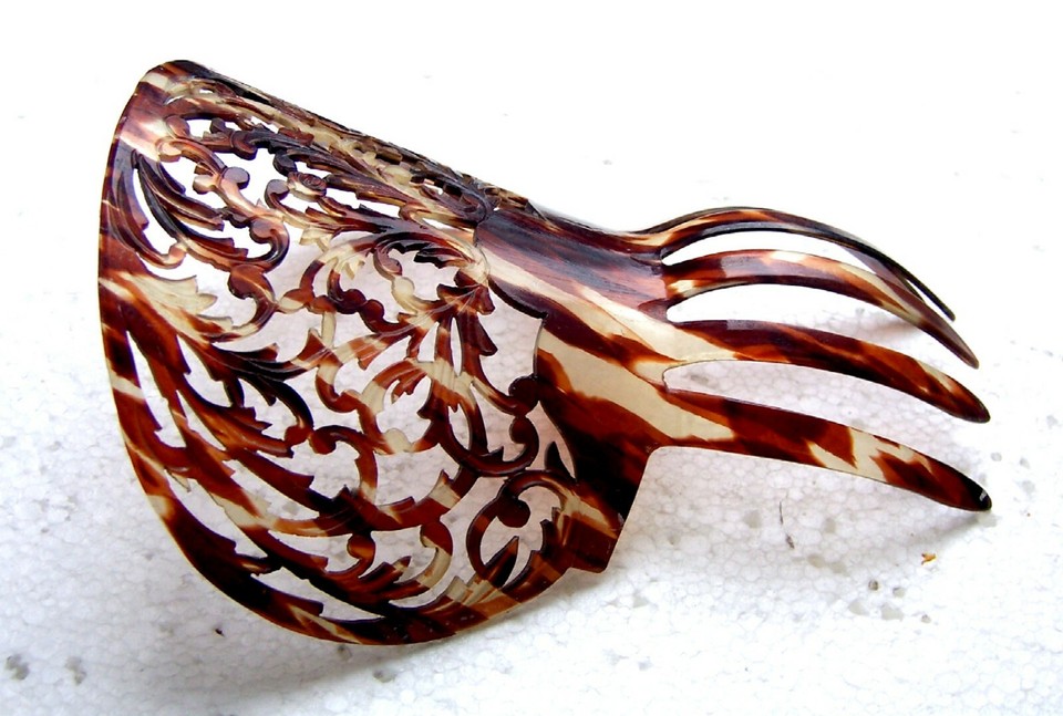 Spanish mantilla style hair comb faux tortoiseshell head piece ...