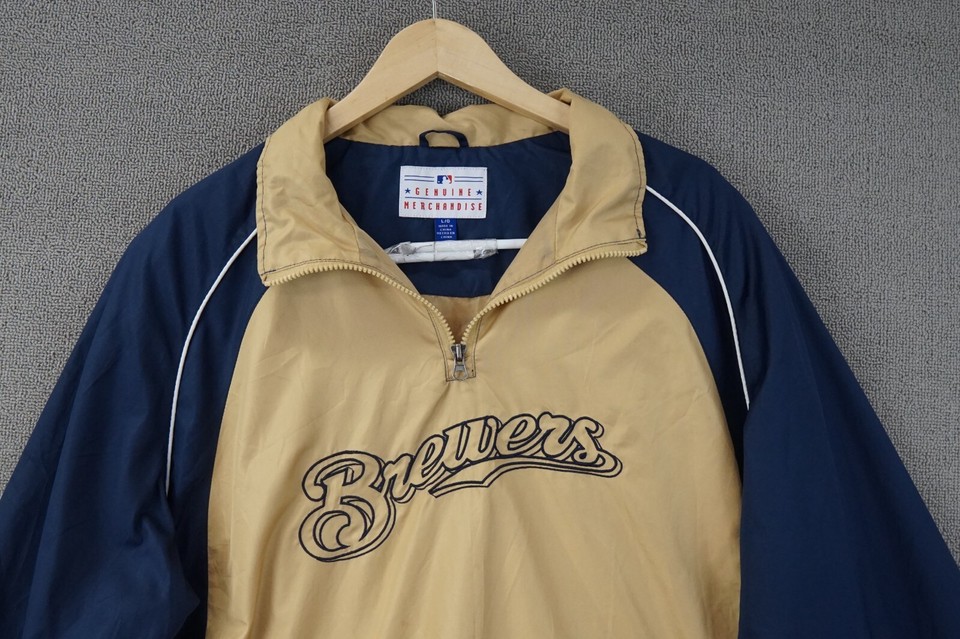 MLB Milwaukee Brewers Men's Genuine Merchandise Jacket 1/4 Zip Pullover ...