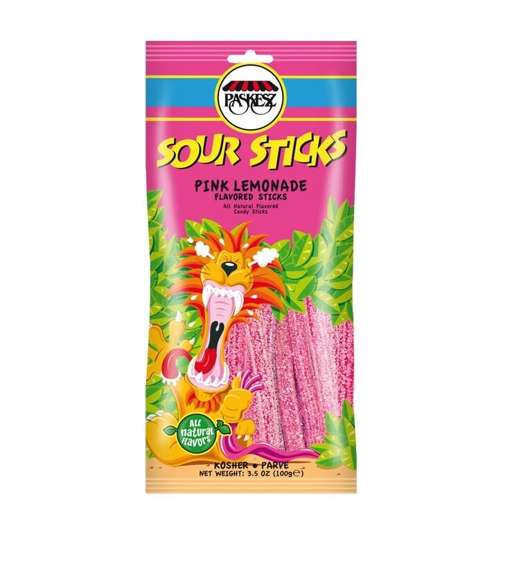 Paskesz Sour Sticks Variety Flavors, Sour & Sweet Candy, 3.5-Ounce ...