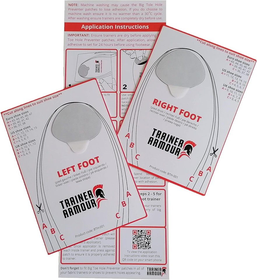 Trainer Armour Big Toe Hole Preventer Self Adhesive Patches Trainer ...