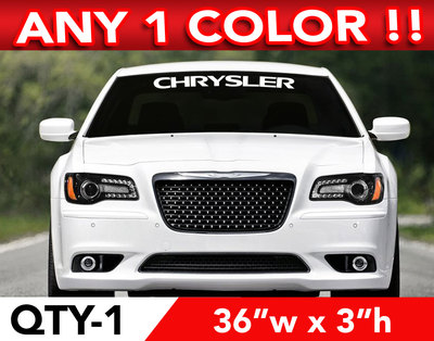 CHRYSLER Solid WINDSHIELD DECAL STICKER 36"w x 3"h ANY 1 COLOR | eBay