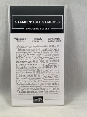 LET’S CELEBRATE 3D Embossing Folder Stampin Up Birthday Celebrate A23 ...