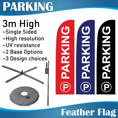 3m Outdoor PARKING Flag Banners Feather Flags with Base | eBay Australia