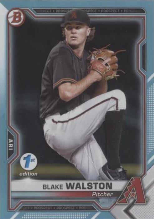2021 Bowman 1st Edition - Blake Walston #BFE-104 Sky Blue Foil (RC) for ...