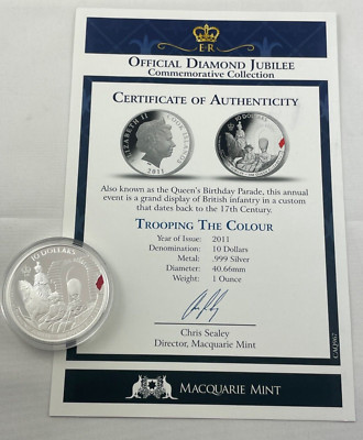 2011 Trooping The Colour Cook Islands - 999 Silver - Macquarie Mint ...