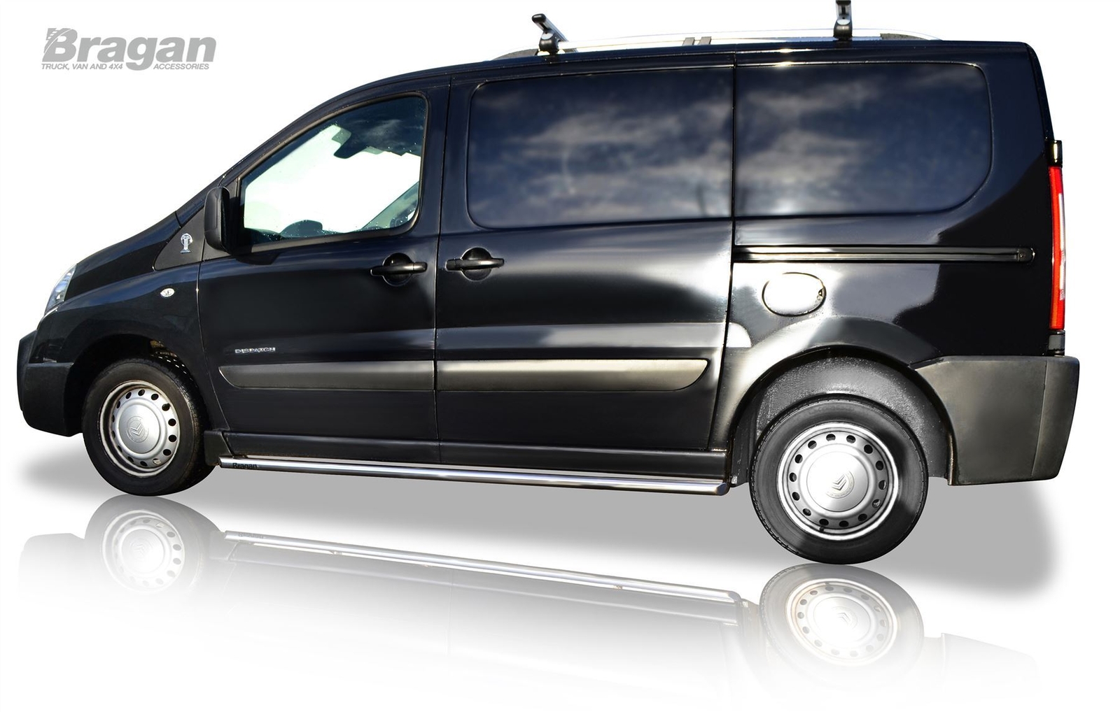 To Fit 07 - 16 Citroen Jumpy SWB Stainless Steel Side Chrome Bars Steps ...