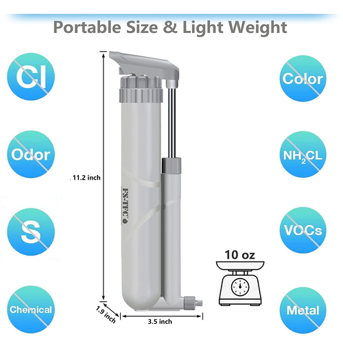 Water Purifier Survival Gear 4-Stage Portable Water Filter 1.5L/Min ...
