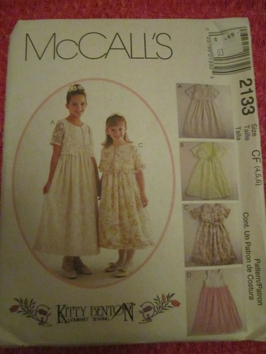 McCALL 2133 GIRLS' DRESS & JACKET Special Occasion SEWING PATTERN Sz 4 ...