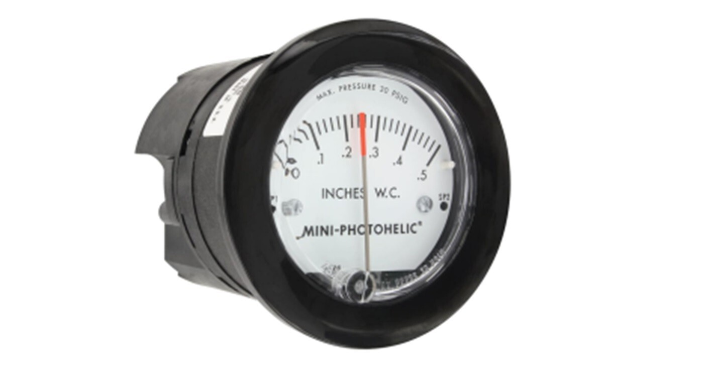 DWYER MP-000 MINI-PHOTOHELIC PRESS SWITCH/GAUGE,RANGE 0-0.5 INCH W.G ...