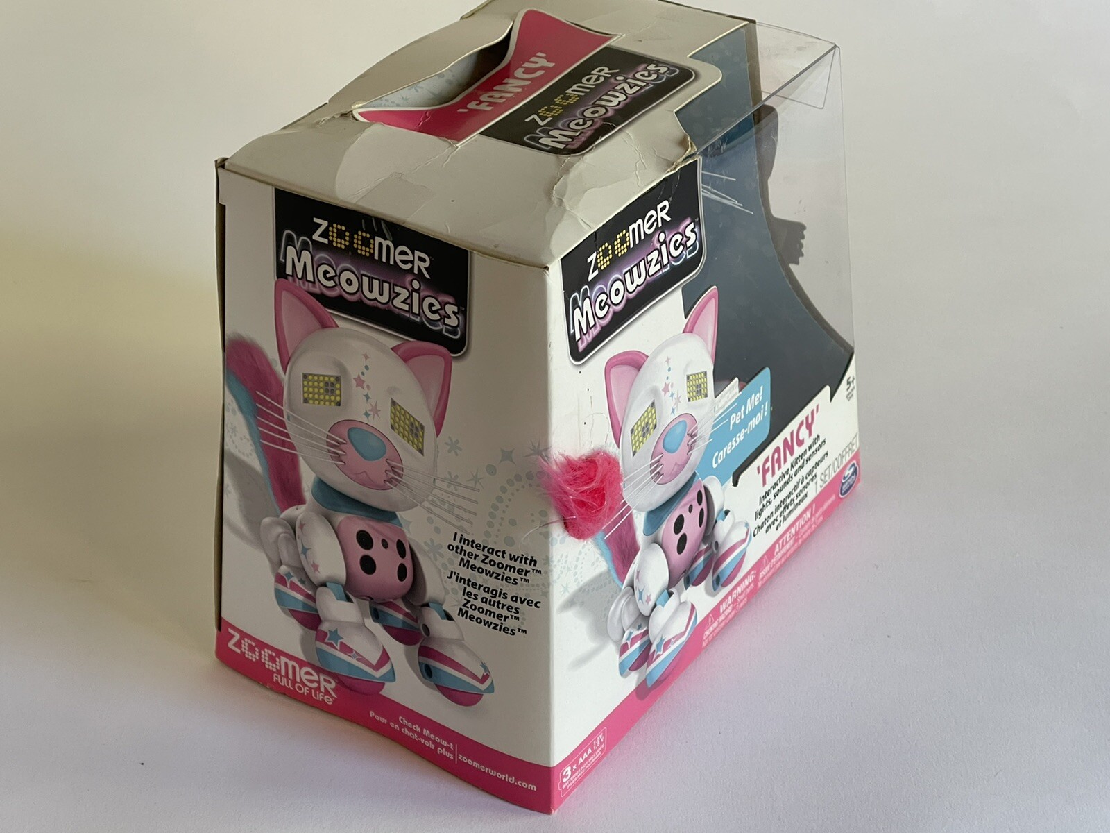 Zoomer Meowzies FANCY Interactive Pink/Blue/White Kitten Cat Lights ...