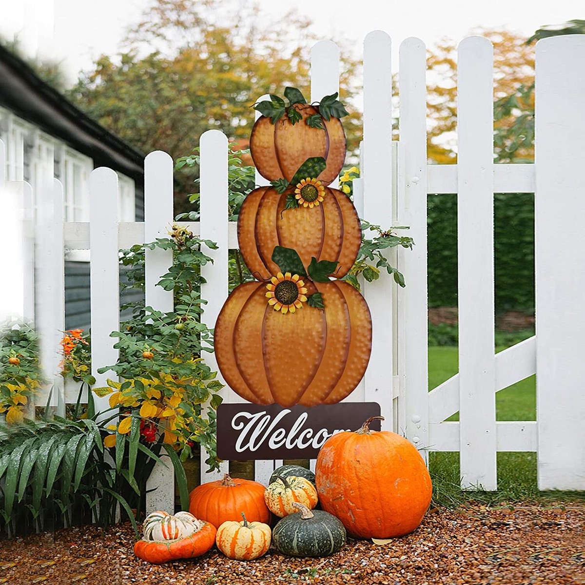 Metal Pumpkin Yard Decorations