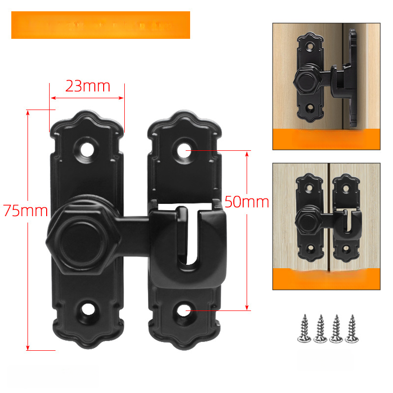 Aluminum Sliding Door Lock No Drill 90 Degree Barn Door Latch Strong ...