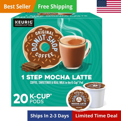The Donut Shop Mocha One-Step Latte, Single Serve Coffee K-Cup Pod, 20 ...