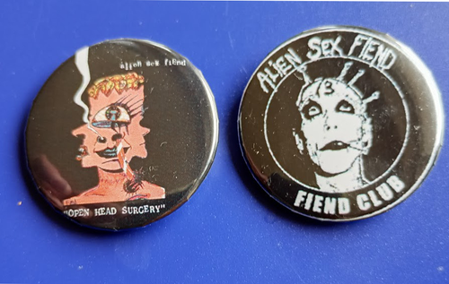 LOT 2 BADGES EPINGLES PINS BUTTONS GOUPE PUNK ALIEN SEX FIEND | eBay
