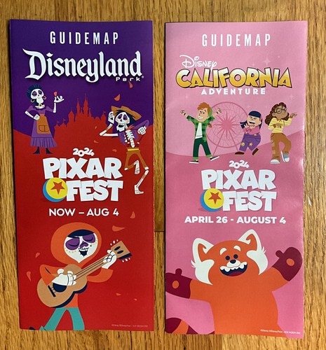 Disneyland & DCA Park Guide Maps Pixar Fest 2024 April - August Coco ...