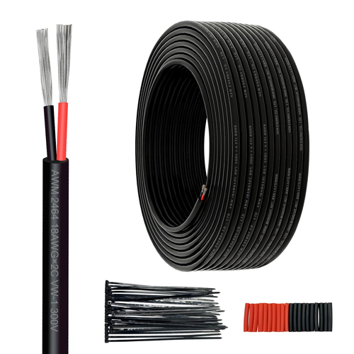 18 Gauge 2 Conductor Electrical Wire 50Ft 18/2 Stranded Copper Low ...
