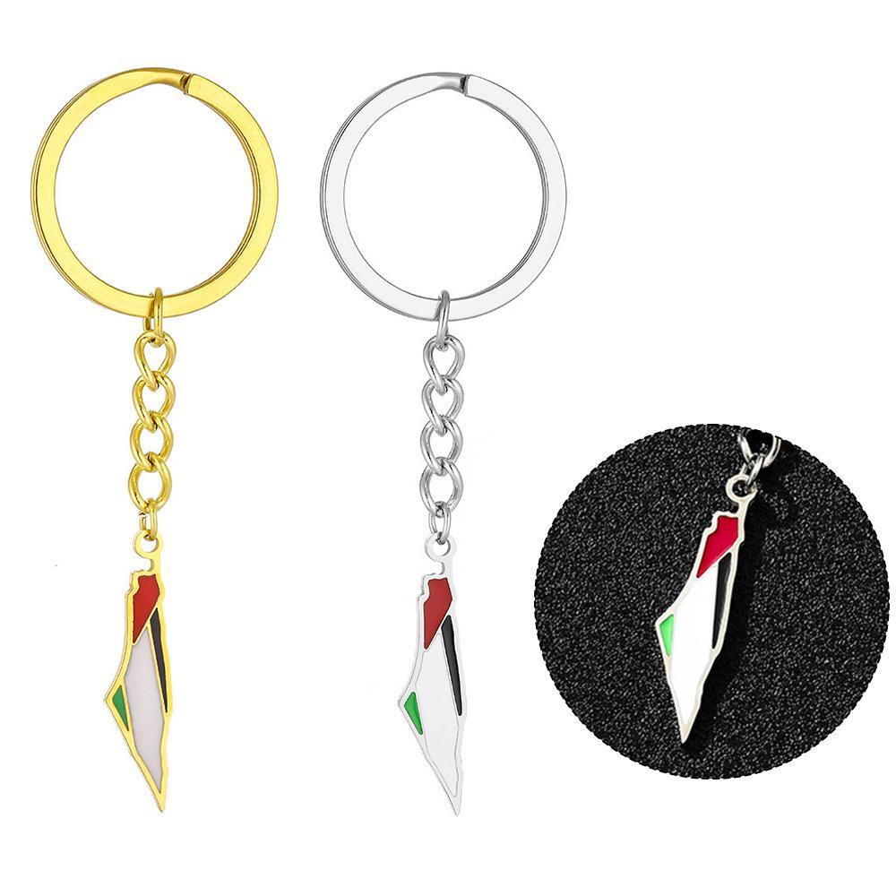 Palestine Map and Flag keyring, Palestinian Keychain (Gold/Silver) | eBay