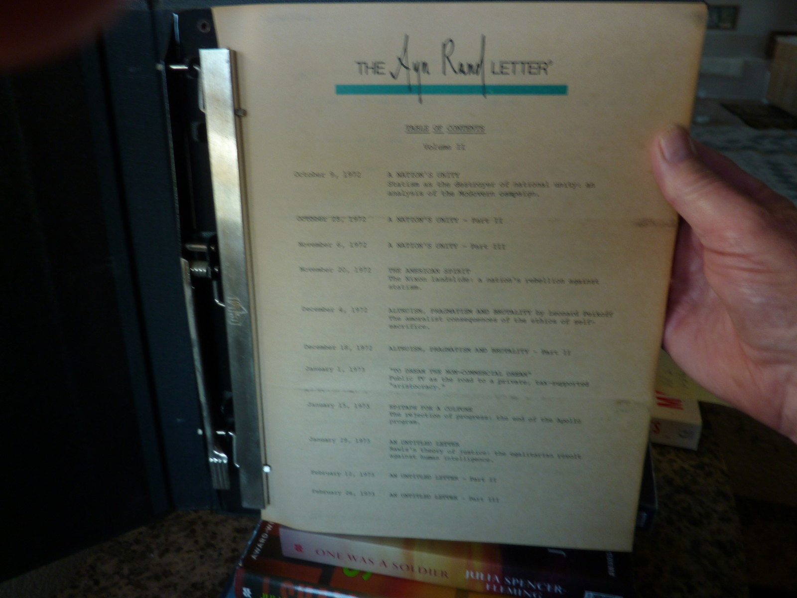 The Ayn Rand Letter Volume 2 edited by Ayn Rand. First edition. 26 ...