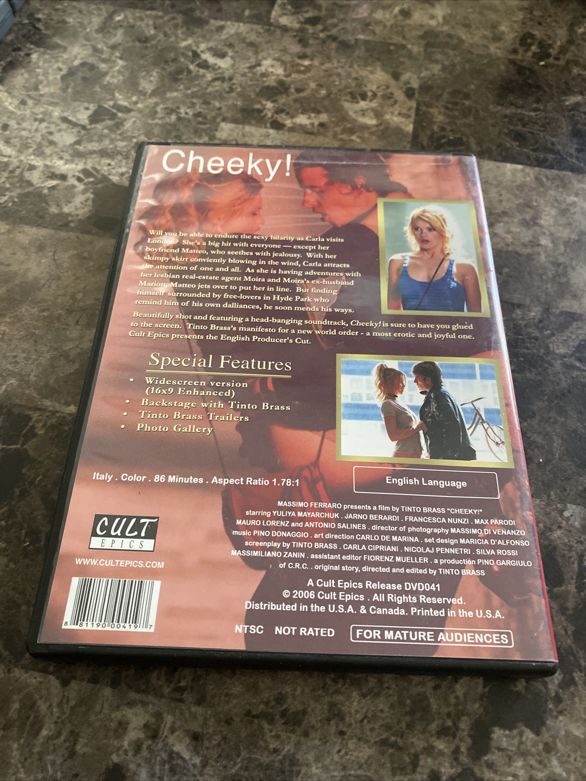 Tinto Brass Cheeky Unrated Cult Classic Italian Film Region 1 DVD OOP ...