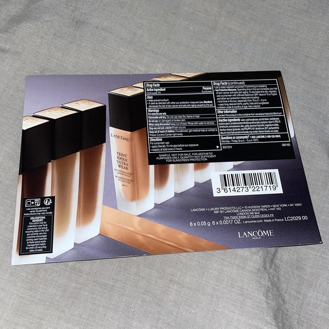 Lancome Teint Idole Ultra Wear Foundation 6 Sample Cards for sale ...