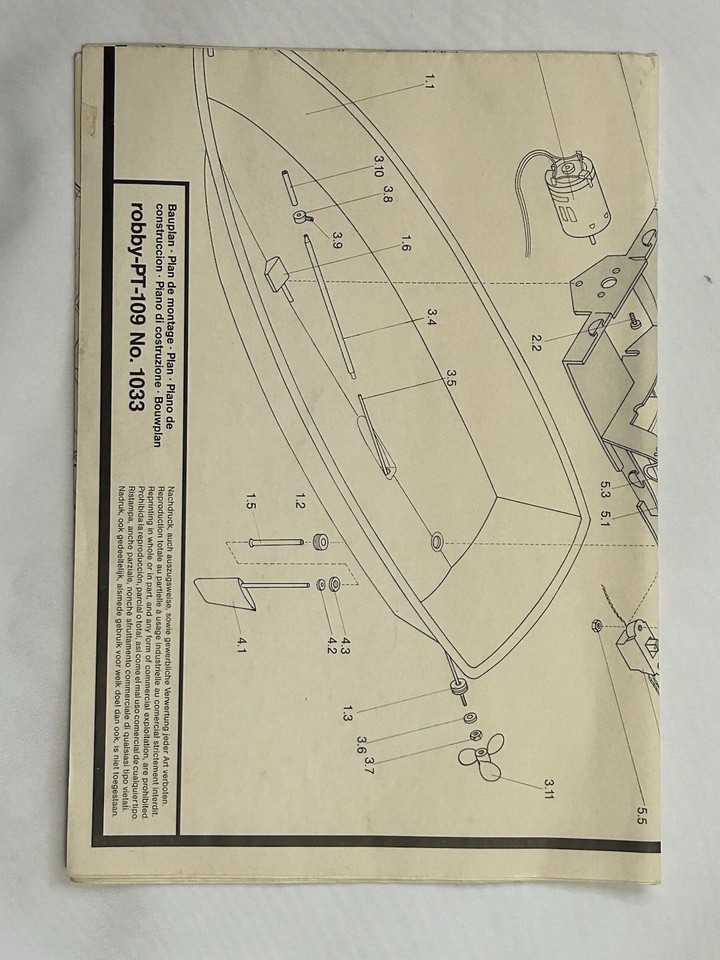 Robby Torpedo Boat PT-109 John F. Kennedy Motorized Model Ship W ...