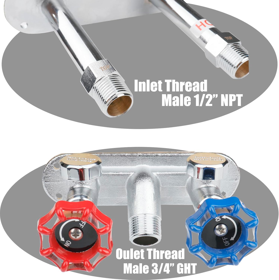 WHK 4" Frost Free Water Spigot Faucet for Outdoor Use, Brass & Chrome ...