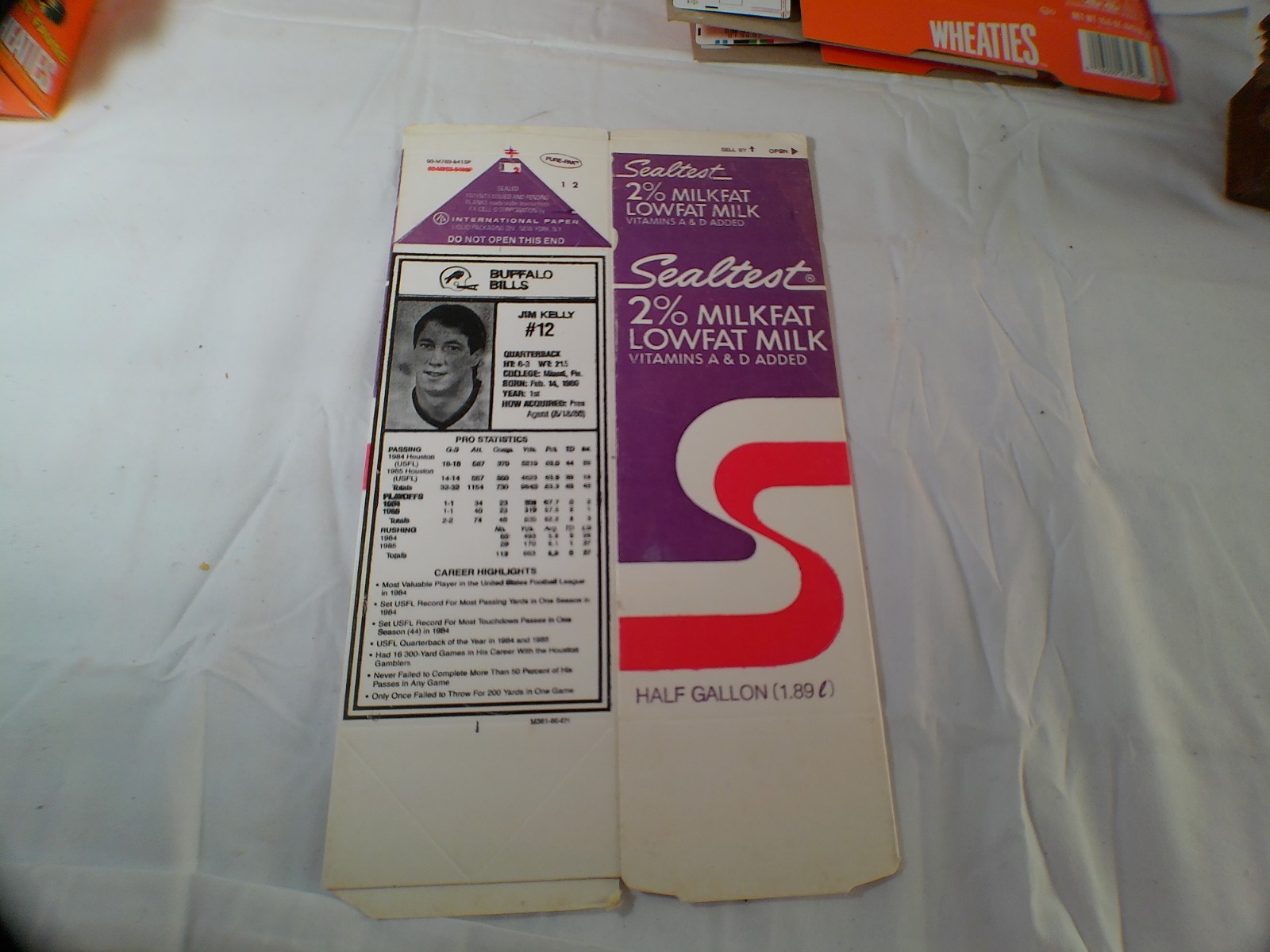 Jim Kelly Buffalo Bills Milk Carton - Unused - Flattened | eBay