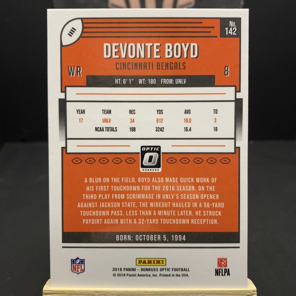 2018 Optic #142 Devonte Boyd Cincinnati Bengals RC Rookie Card | eBay