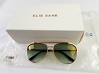 ELIE SAAB ES012/S PEF/VZ GOLD UNISEX AVIATOR SUNGLASS GREEN LENS MADE ...
