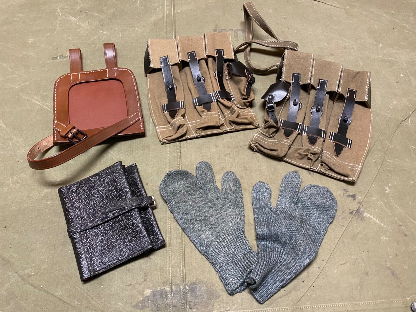 WWII GERMAN WAFFEN FIELD GEAR SPLINTER CAMO, MP AMMO EQUIPMENT GEAR ...