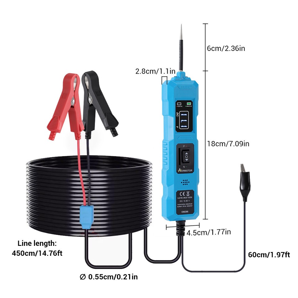 Automotive Digital Power Probe Circuit Electrical Tester Test Lead ...