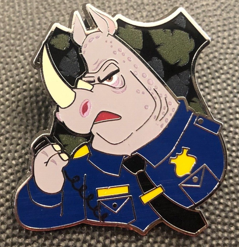 Disney pin 149380 Zootopia Police Department badge Officer McHorn rhino ...