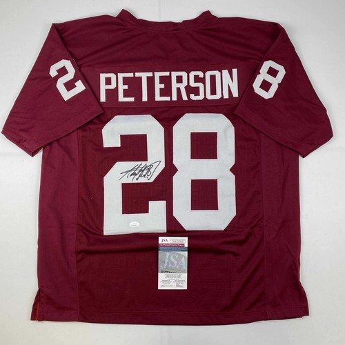 Autographed/Signed Adrian Peterson Oklahoma Maroon College Jersey JSA ...