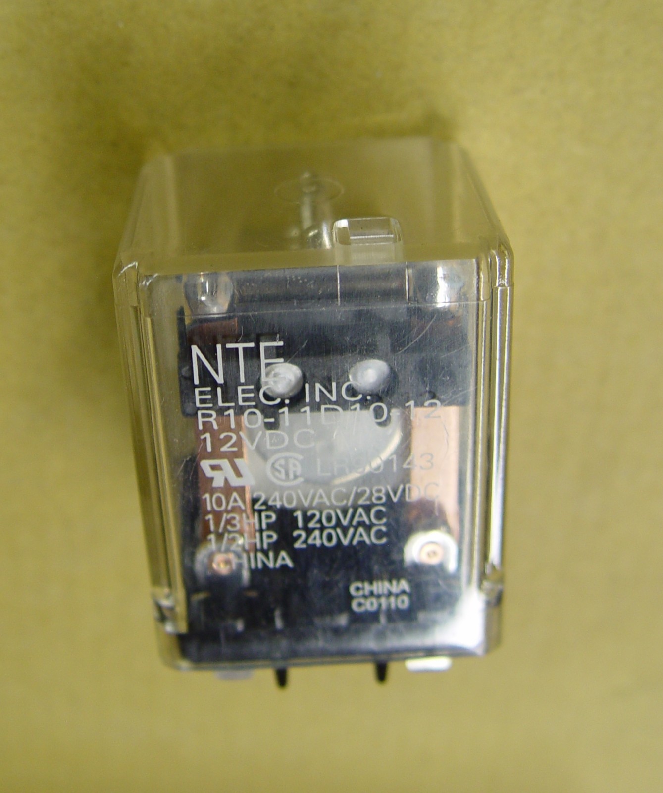 NTE electronics R10-11D10-12 - Power Relay, DPDT, 12 VDC, 10 A contacts ...