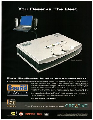 2003 Creative Print Ad, USB Sound Blaster Notebook PC Deserve The Best ...