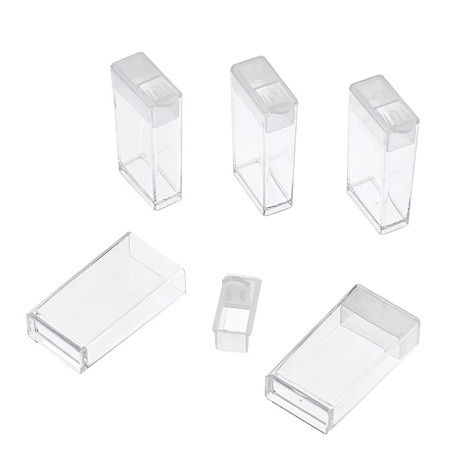 100 Pcs Rectangle Plastic Bead Containers Flip Top Bead Storage Box 5x2 ...