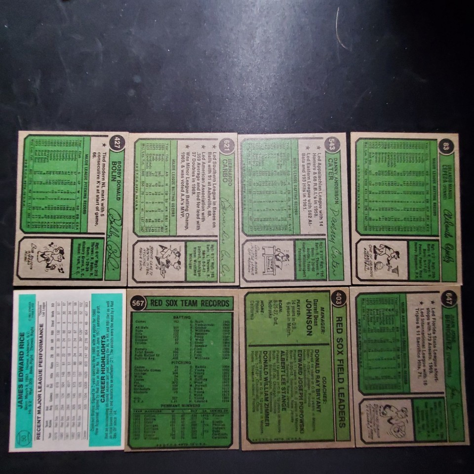 1950'S-80'S MLB BOSTON RED SOX VINTAGE CARDS LOT(30 CARDS)(TC#2079)(TED ...