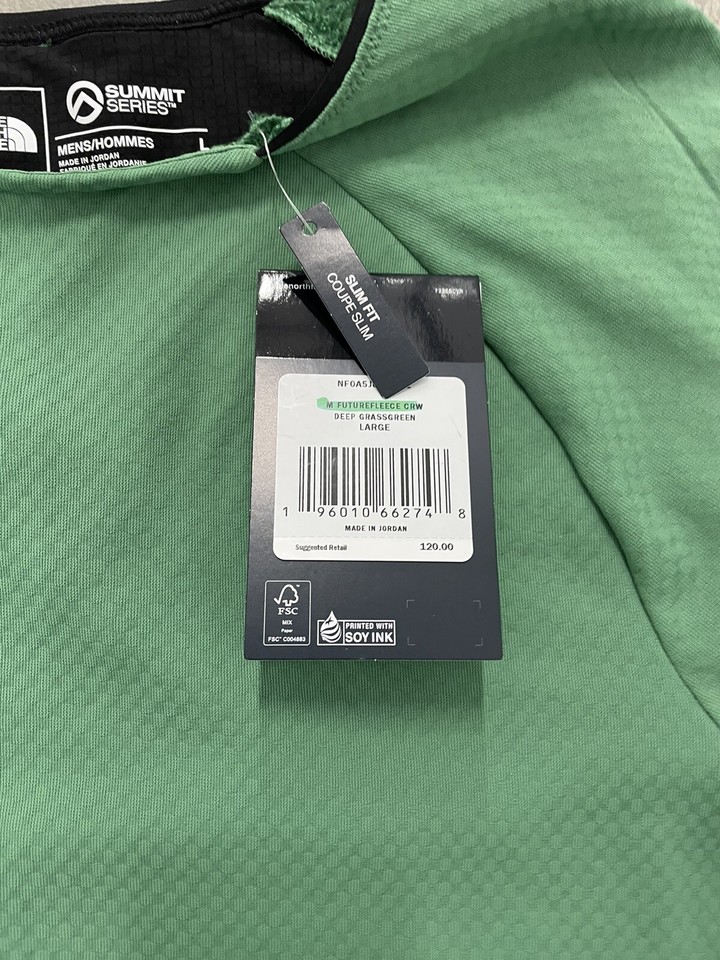 The North Face Summit Series FutureFleece Crew Neck Deep Grass Green ...