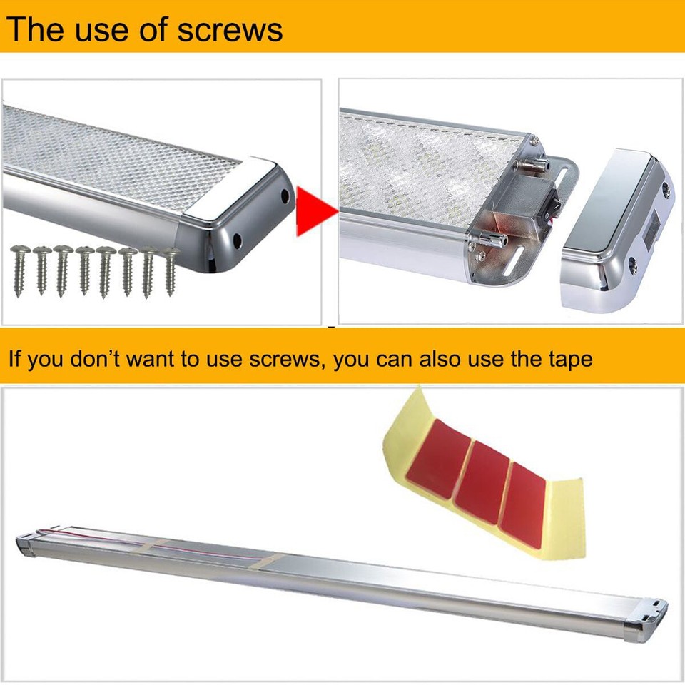 41.8" 6000lm 6000K LED Interior Dome Light Fixture ON/Off Switch RV ...