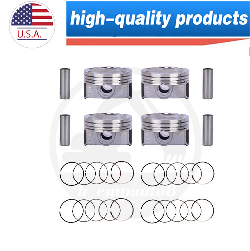 USA 4Pcs Piston & Rings kit for Hyundai Kia Accent Rio DOHC 2012-2016 1 ...