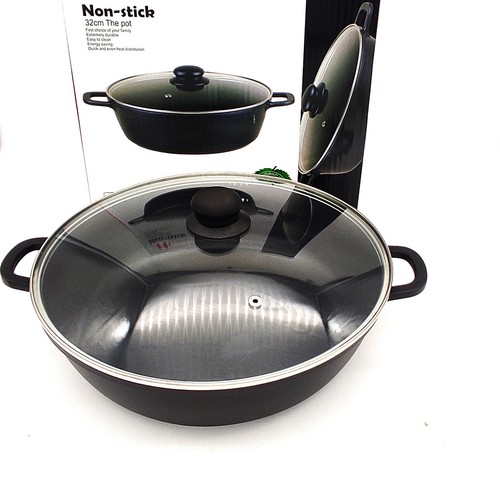 NON-STICK SHALLOW COOKINPOT-WOK/KARAHI/KARAI/KADAI/INDUCTION COOKING ...