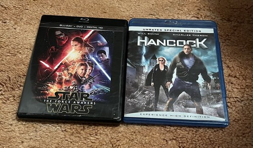 Star Wars The Force Awakens & Hancock Blu Ray DVD Discs In Cases | eBay