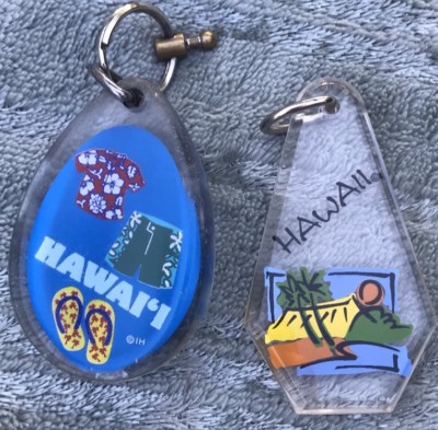 Set Of 2 Novelty Key Chain Hawaii Hawai’i Keychain Blue Plastic Keyring ...