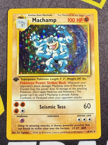 MACHAMP - 8/102 - 1st Edition Holo - Base Set - Pokemon Card - Near ...