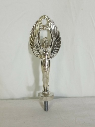 Vintage Silver Winged Angel Goddess of Victory Trophy Hood Ornament 7½ ...