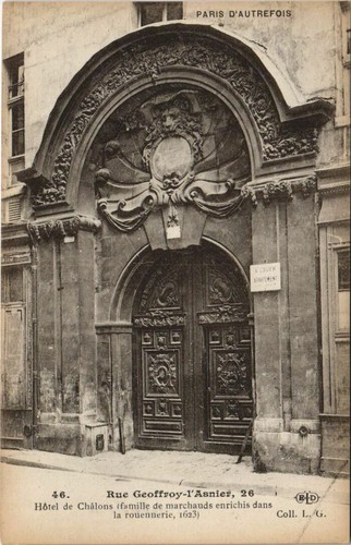 CPA PARIS 4e 26, Rue geoffroy-l'Asnier hotel de Chalons (978441) | eBay.de