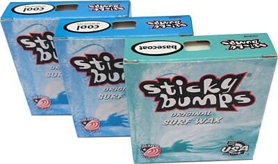 Sticky Bumps 1 Base Coat + 2 Cool Water Wax 3Pk | eBay Australia